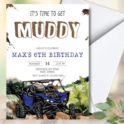 EDITABLE ATV Birthday Invitation Men's off Road Birthday - Etsy