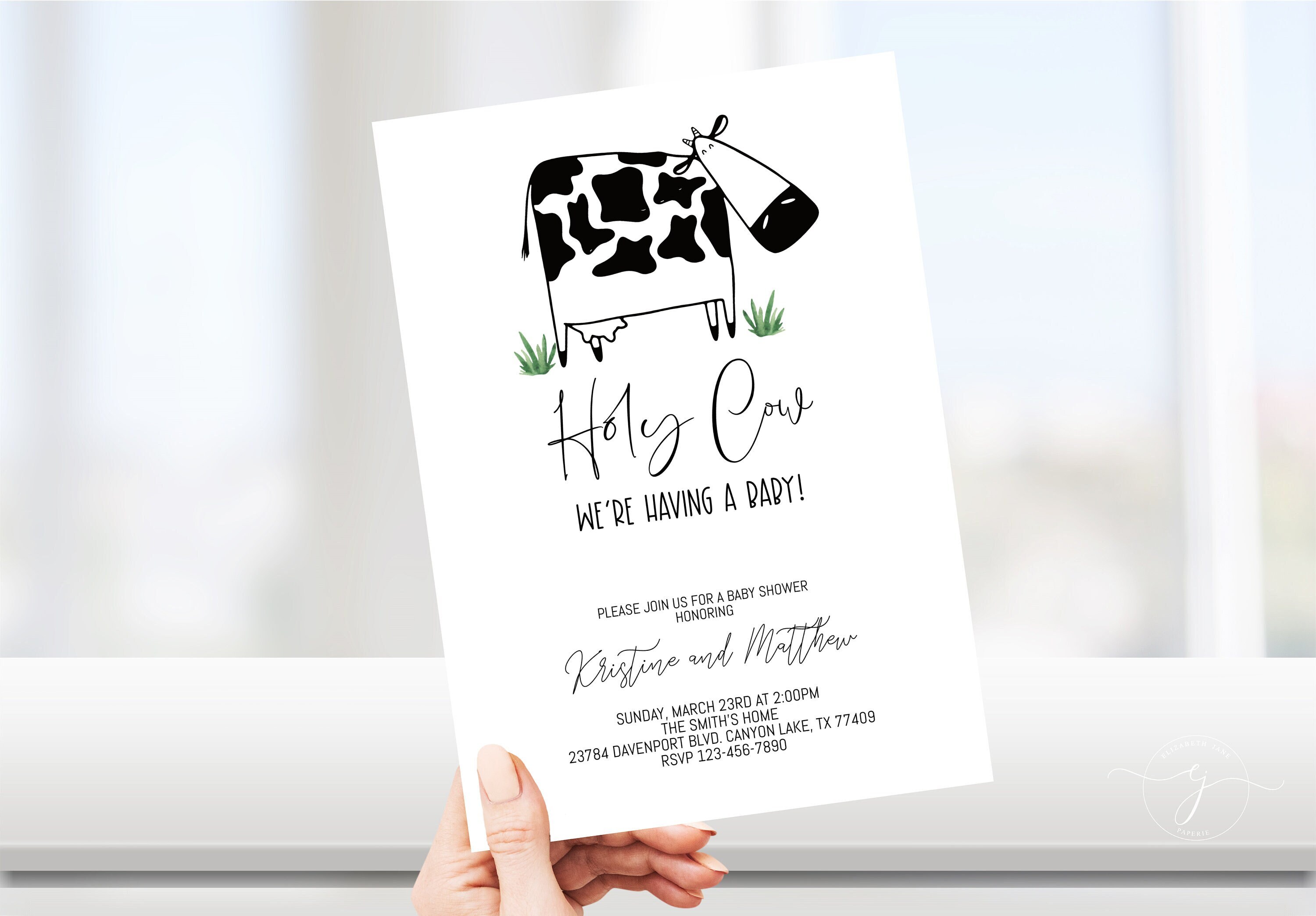 EDITABLE Holy Cow We're Having A Baby Baby Shower - Etsy