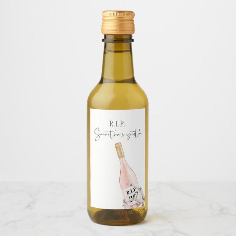 Editable Mini Wine Bottle Label Template Death to 20's - Etsy