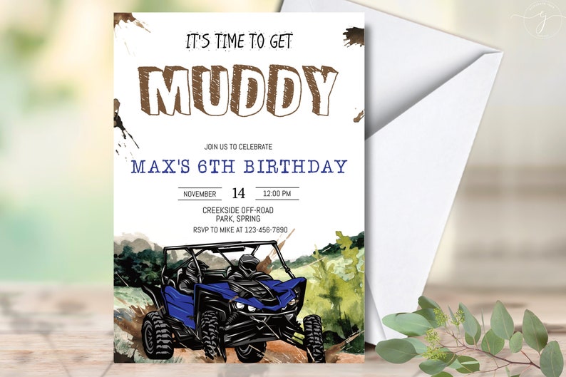 EDITABLE ATV Mudding Birthday Invitation - Men's off Road Birthday ...