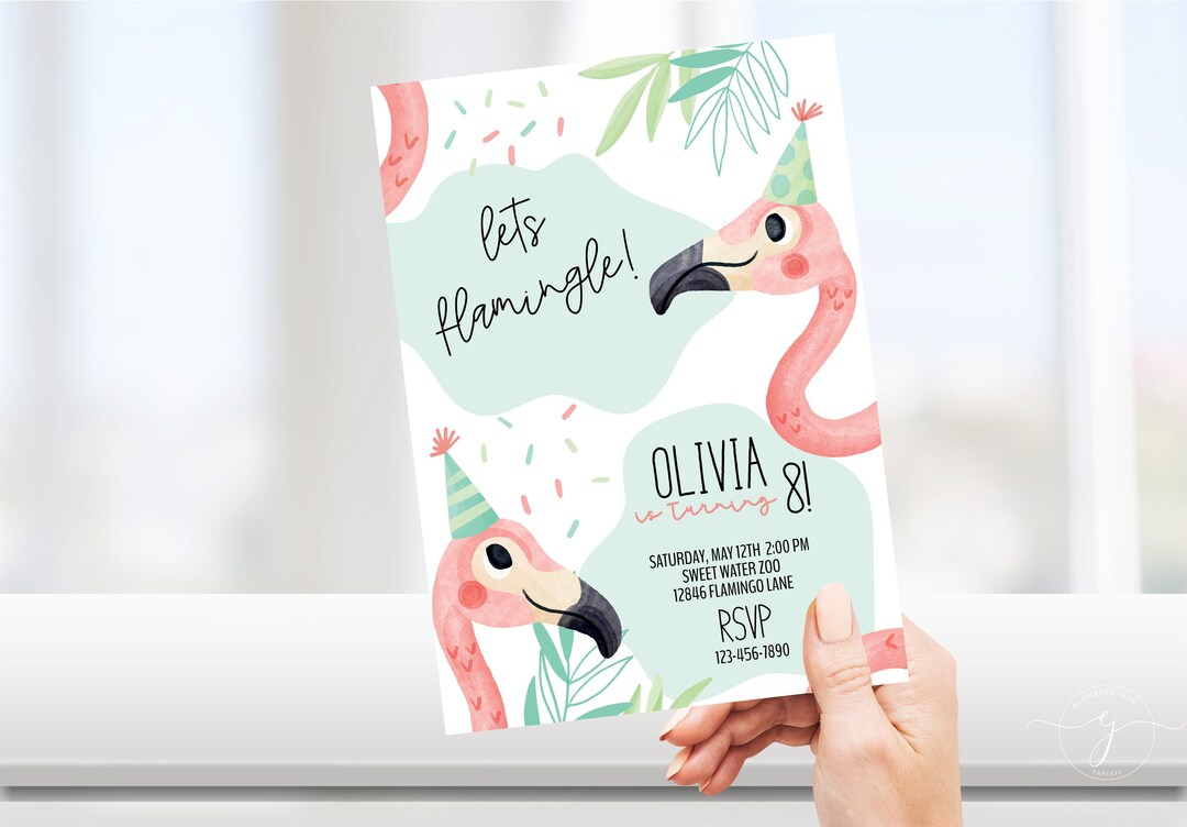 Editable Flamingo Invitation, Let's Flamingle Invite, Flamingo Party ...