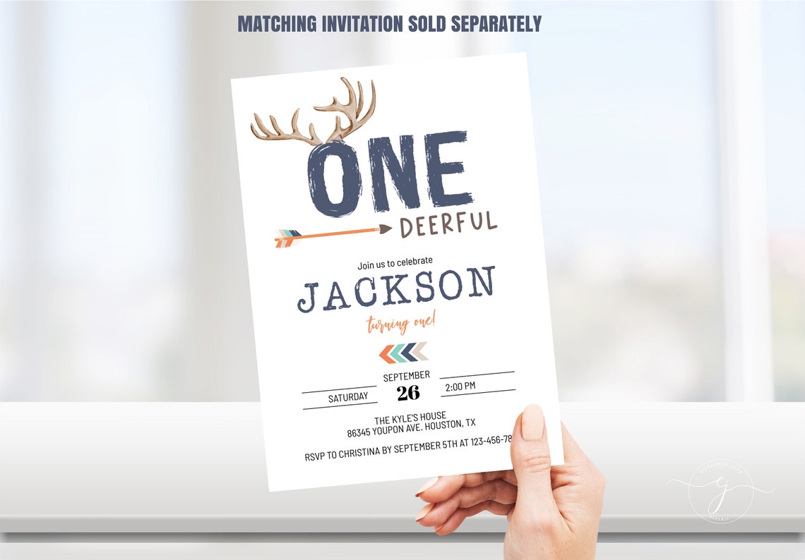 Editable One-deer-ful Boys Milestone Board 1st Birthday - Etsy