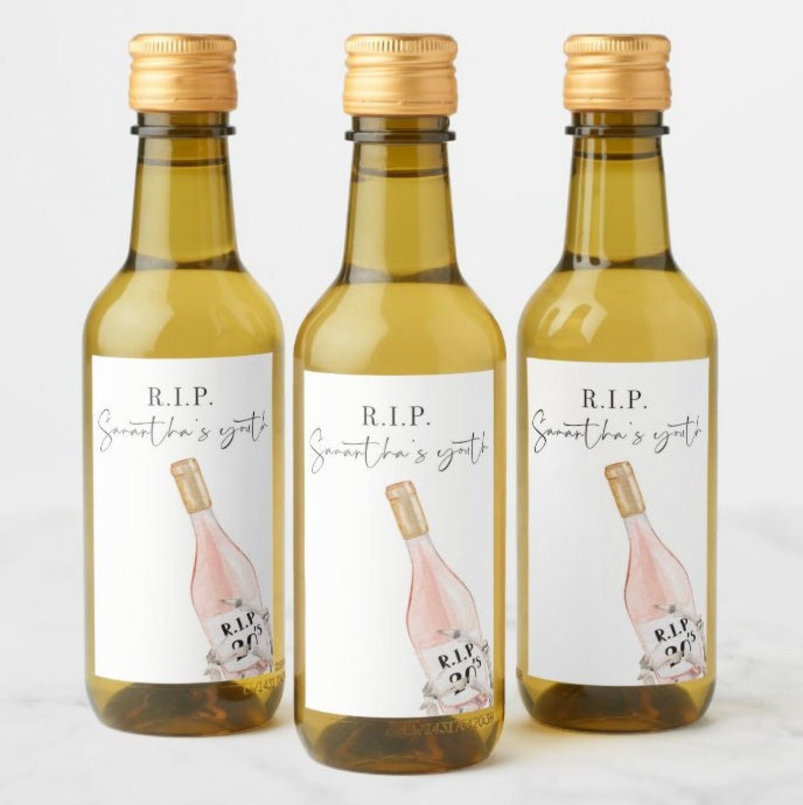 Editable Mini Wine Bottle Label Template Death to 20's - Etsy