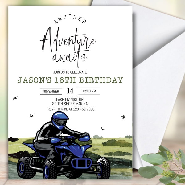 Atv Birthday Invite - Etsy