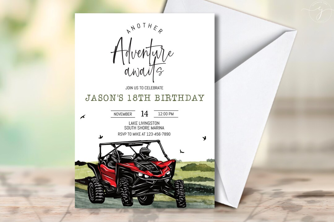 EDITABLE ATV Birthday Invitation Men's off Road Birthday Invitation Boy ...