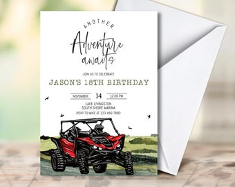 EDITABLE Blue ATV Birthday Invitation Men's off Road | Etsy UK