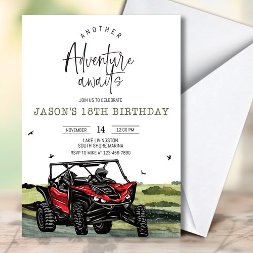 EDITABLE ATV Birthday Invitation Men's off Road Birthday - Etsy