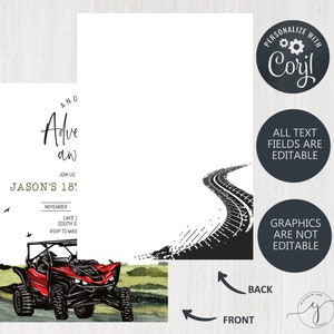 EDITABLE ATV Birthday Invitation - Men's off Road Birthday Invitation ...