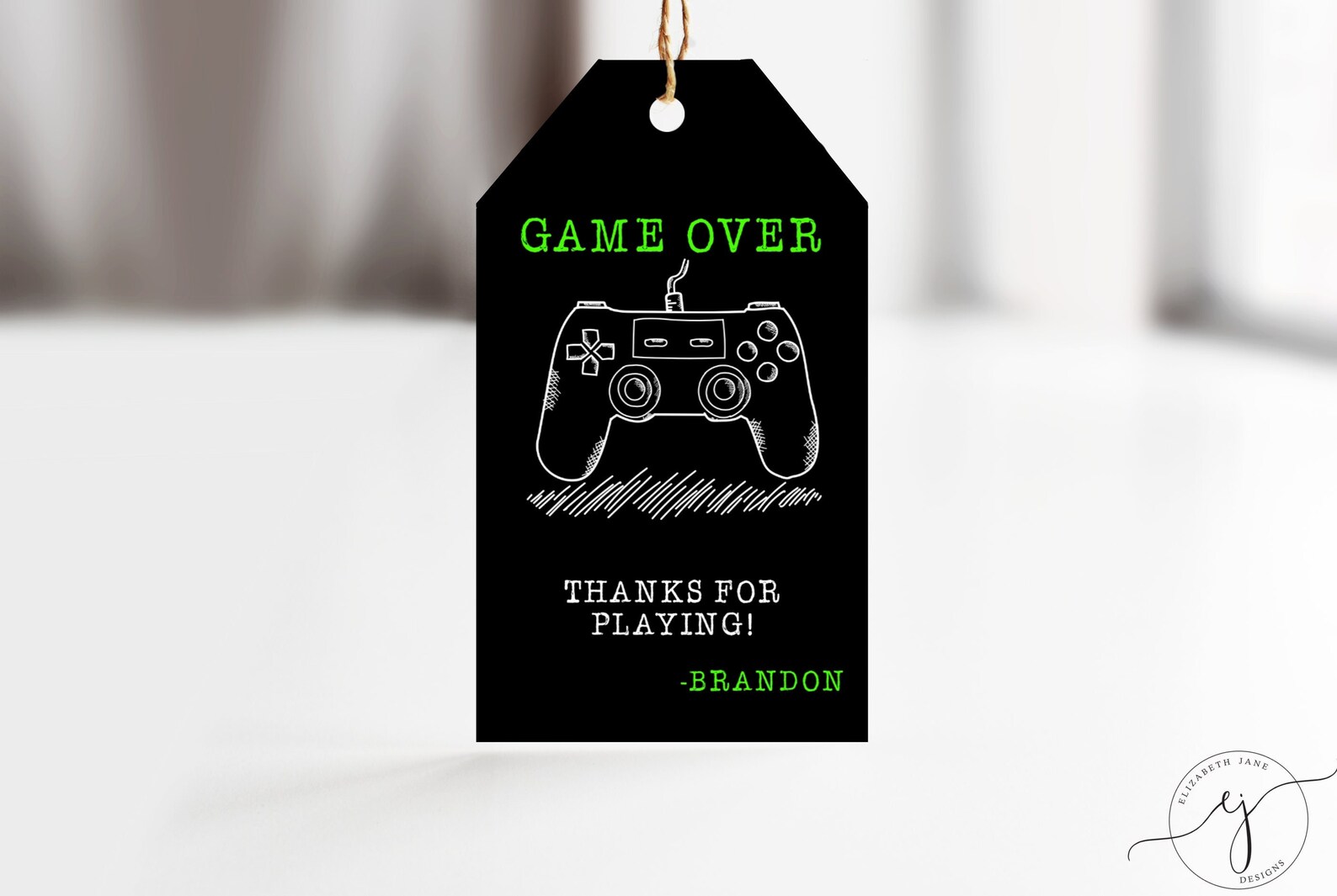 Editable Video Game Thank You Tags, Gamer Party Favor Gift Tags, Video ...