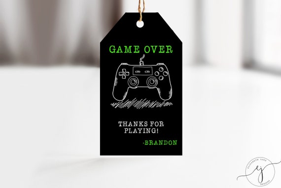 Editable Video Game Thank You Tags Gamer Party Favor Gift - Etsy