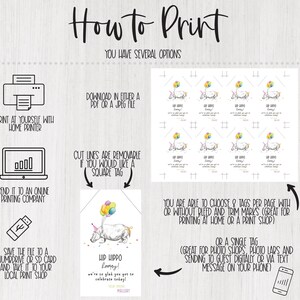 Editable Hippo Thank You Tags, Hippo Party Favor Gift Tags ...