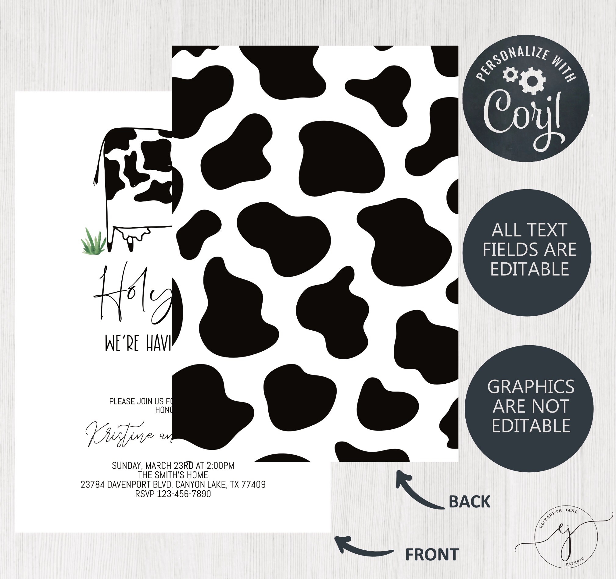 EDITABLE Holy Cow We're Having A Baby Baby Shower - Etsy