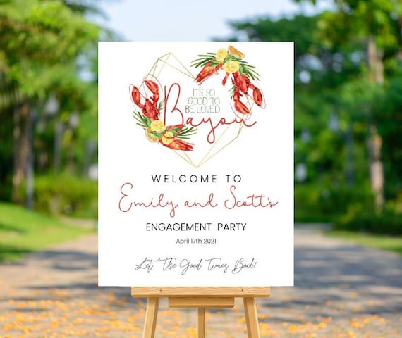 EDITABLE Crawfish Welcome Sign Engagement Party Welcome Sign | Etsy