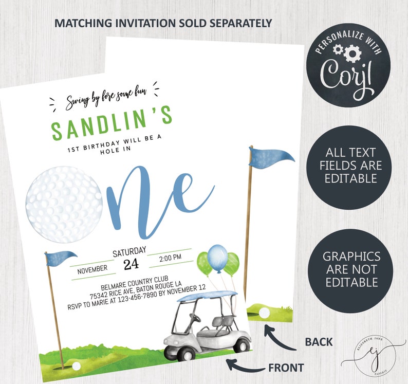 Editable Golf First Birthday Milestone Board Golf 1st - Etsy