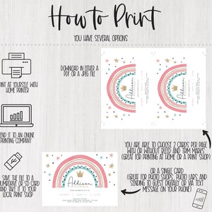 EDITABLE Watercolor Rainbow Birthday Invitation Rainbow Birthday ...