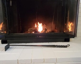 Hand Forged Fire Poker Rake With Dragon Scale Pattern - Etsy