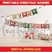 Merry Christmas Printable Banner, Festive Decor, Xmas Garland, Office ...