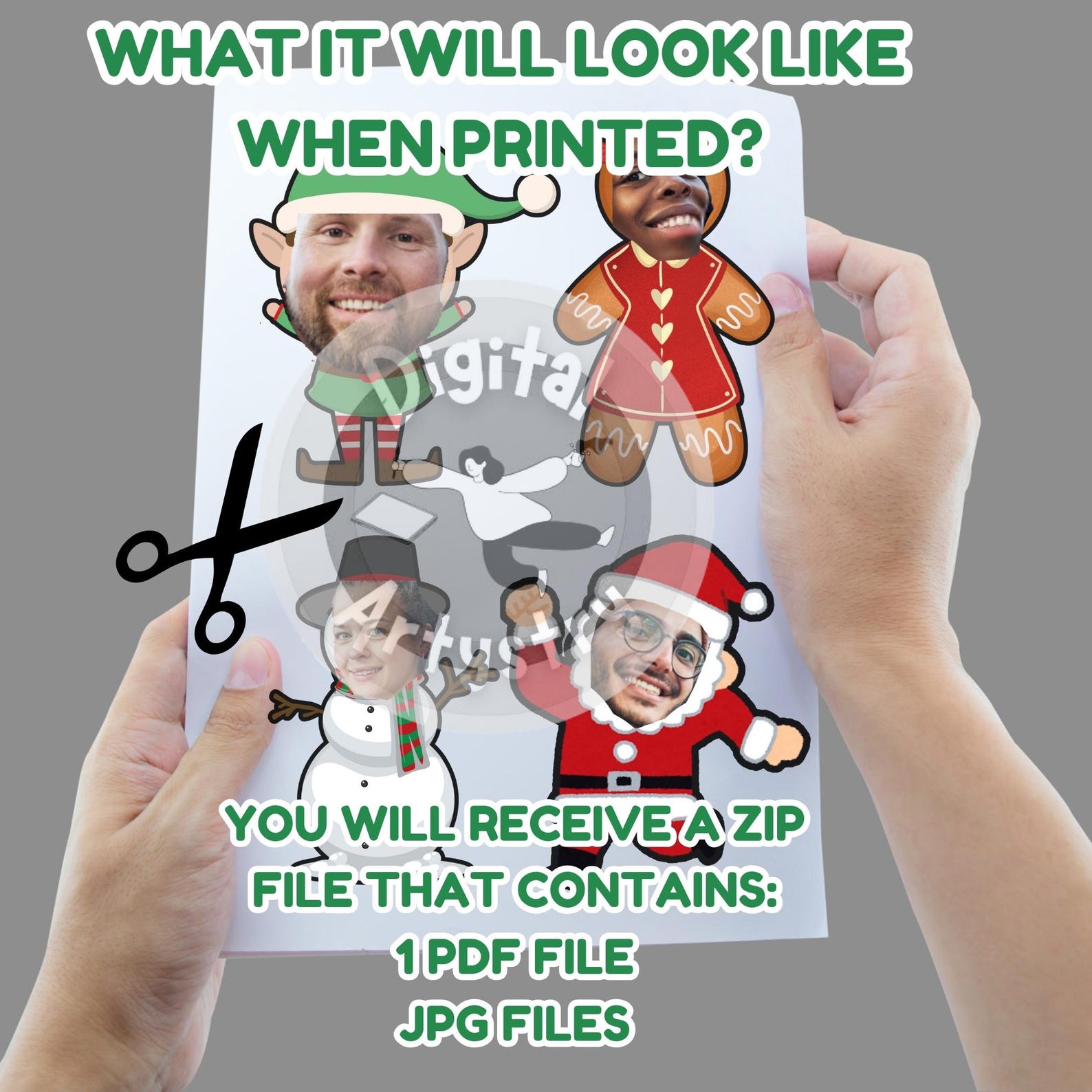 DIY Christmas Photo Ornaments, Printable Elf Decor (digital Download ...