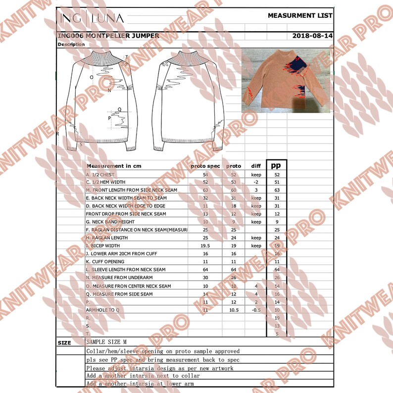 Knitwear Tech Pack for Womenswear Dress Sweater Jumper Fully - Etsy ...