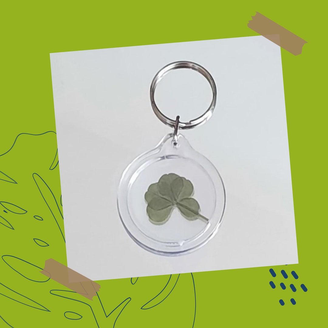 Key Ring With a Real 5-leaf Clover Picked in France Take Happiness ...