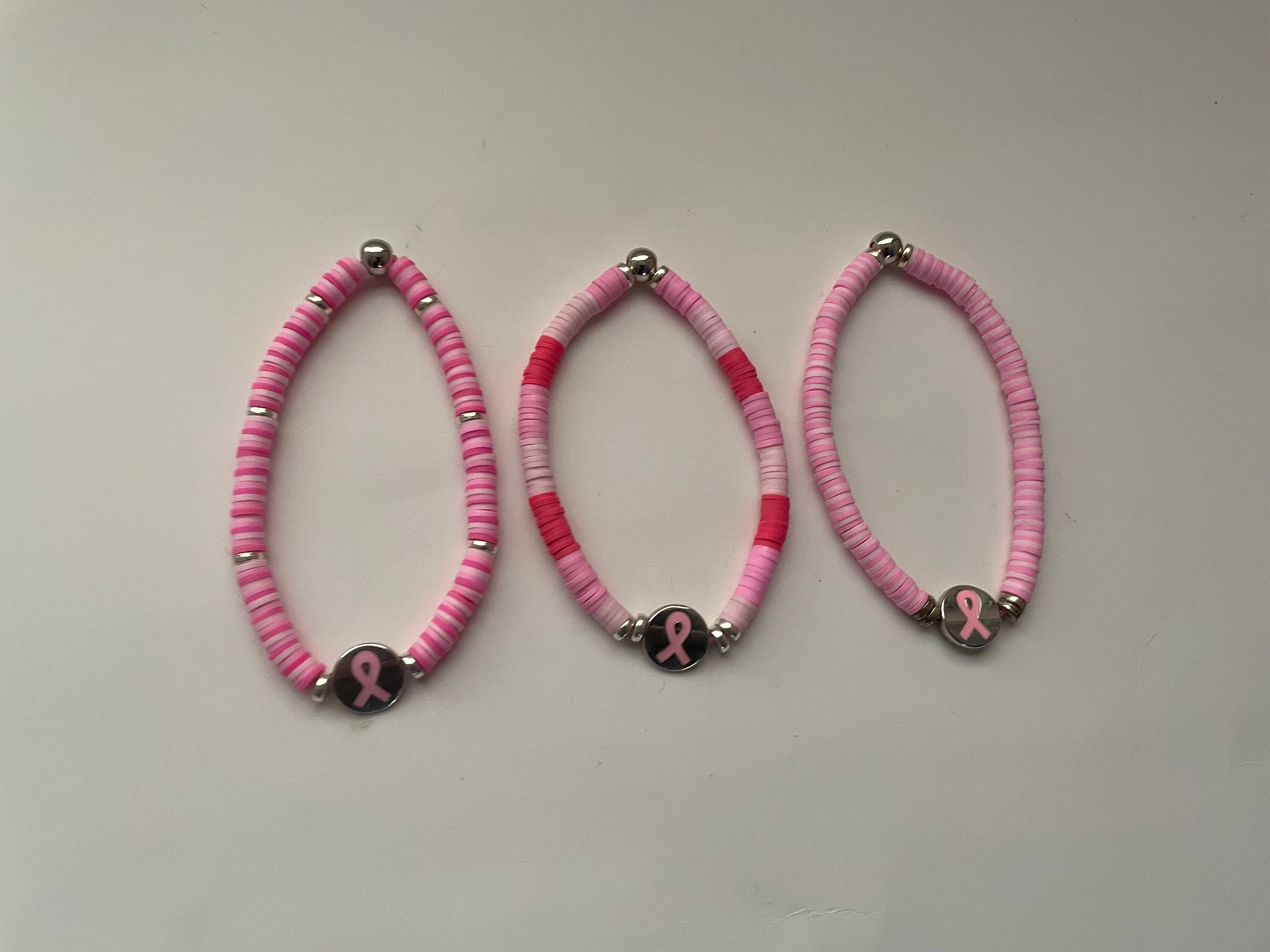 Breast Cancer Clay Bead Bracelets - Etsy