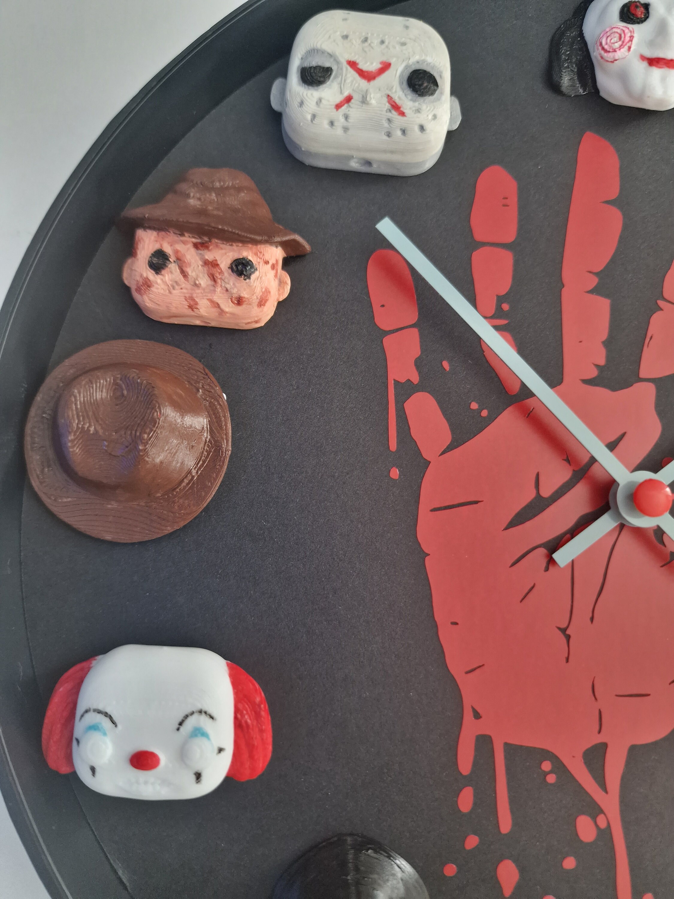 Horror Clock Handmade 3D Printed Wall Clock Hand Painted - Etsy
