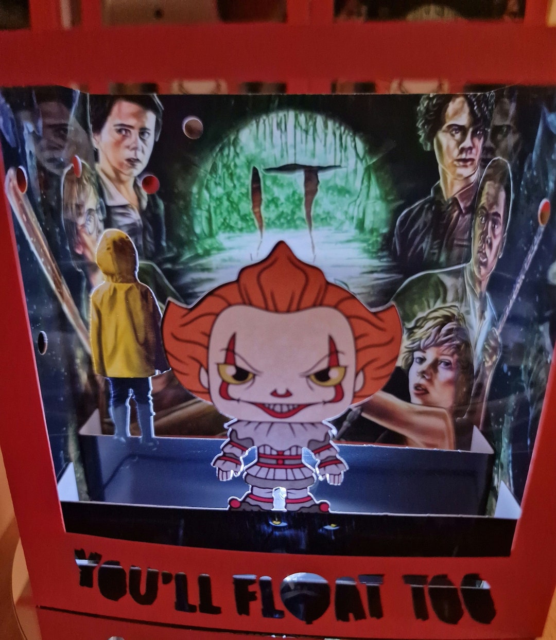 Handmade 3D Cube Pennywise Greeting Card, Laser Cut Design, Perfect ...