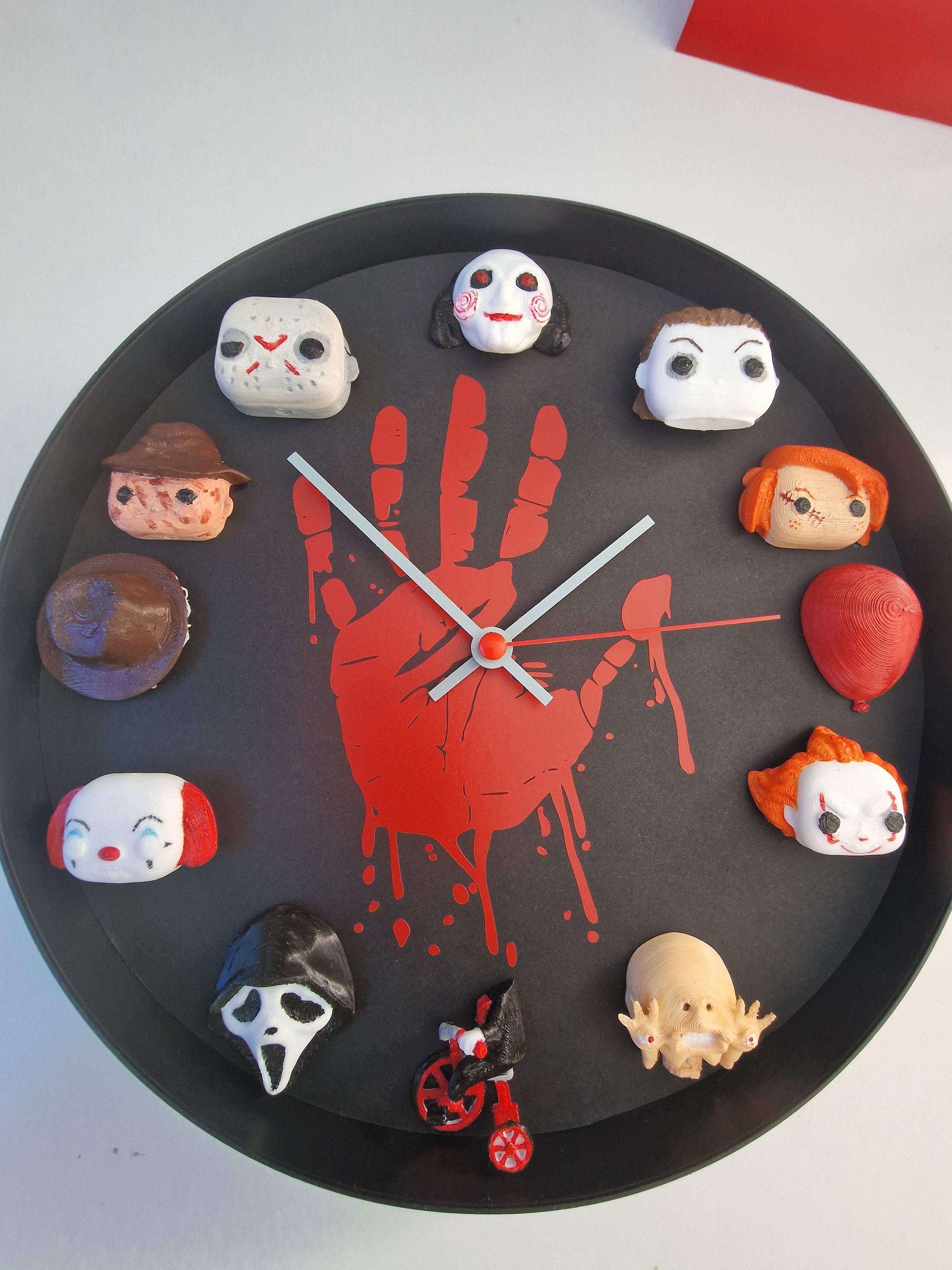 Horror Clock Handmade 3D Printed Wall Clock Hand Painted - Etsy
