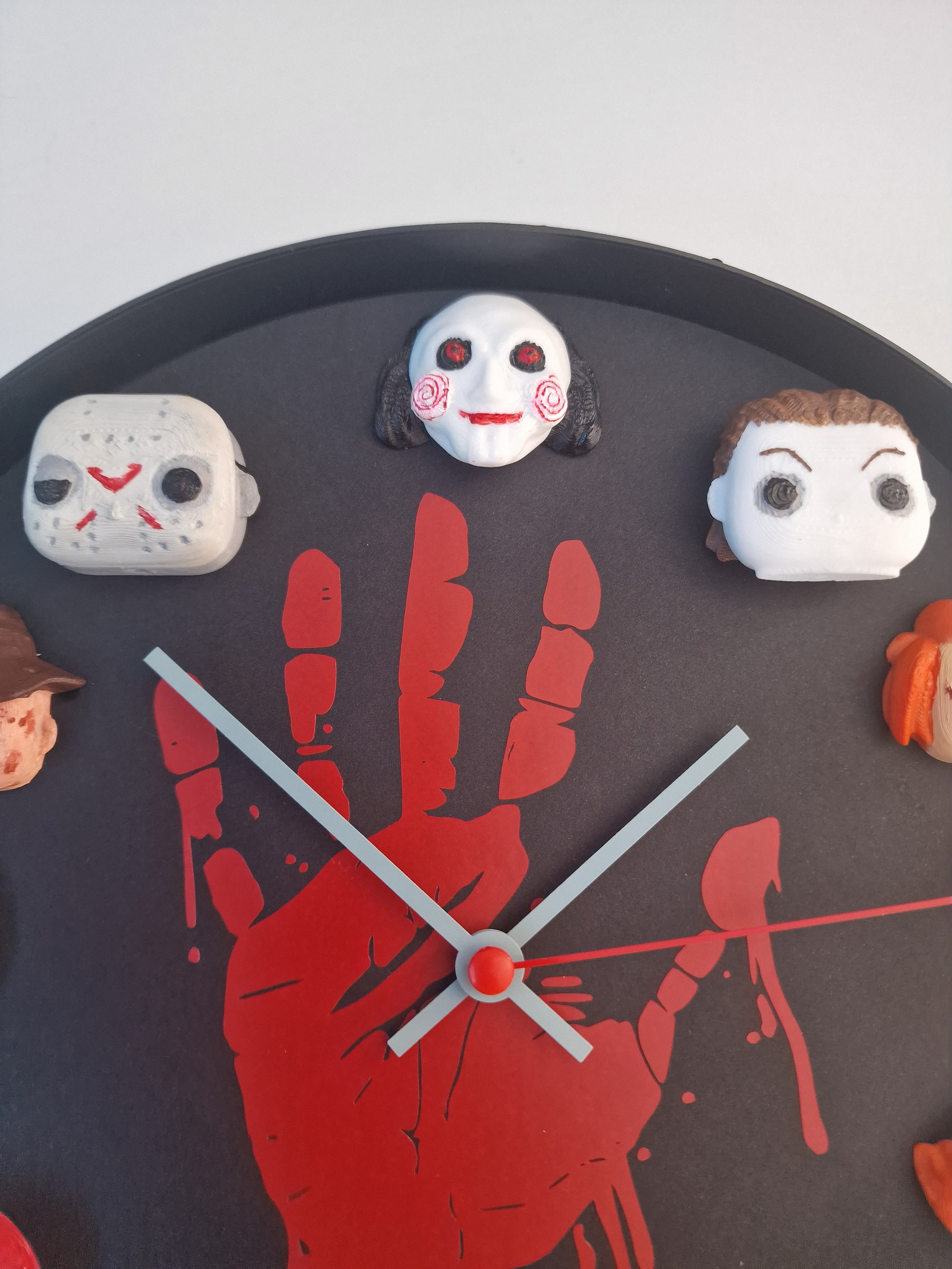 Horror Clock Handmade 3D Printed Wall Clock Hand Painted - Etsy