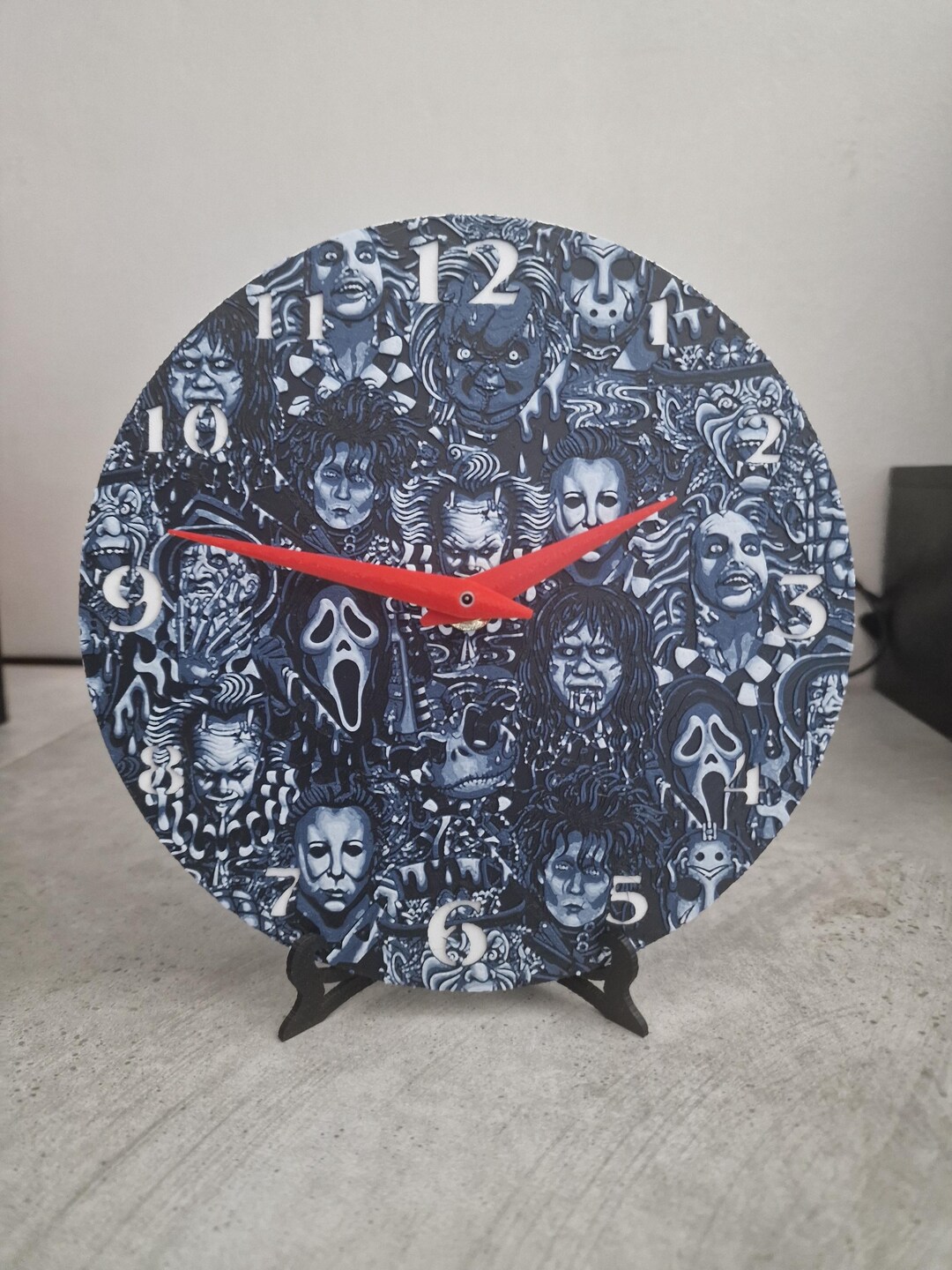 Horror Clock, Handmade Clock, 3D Printed Collectible, Scary Wall Decor ...