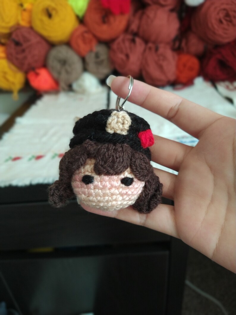 Hu Tao Keychain Hu Tao Charm Cute Crochet Keychain Genshin - Etsy