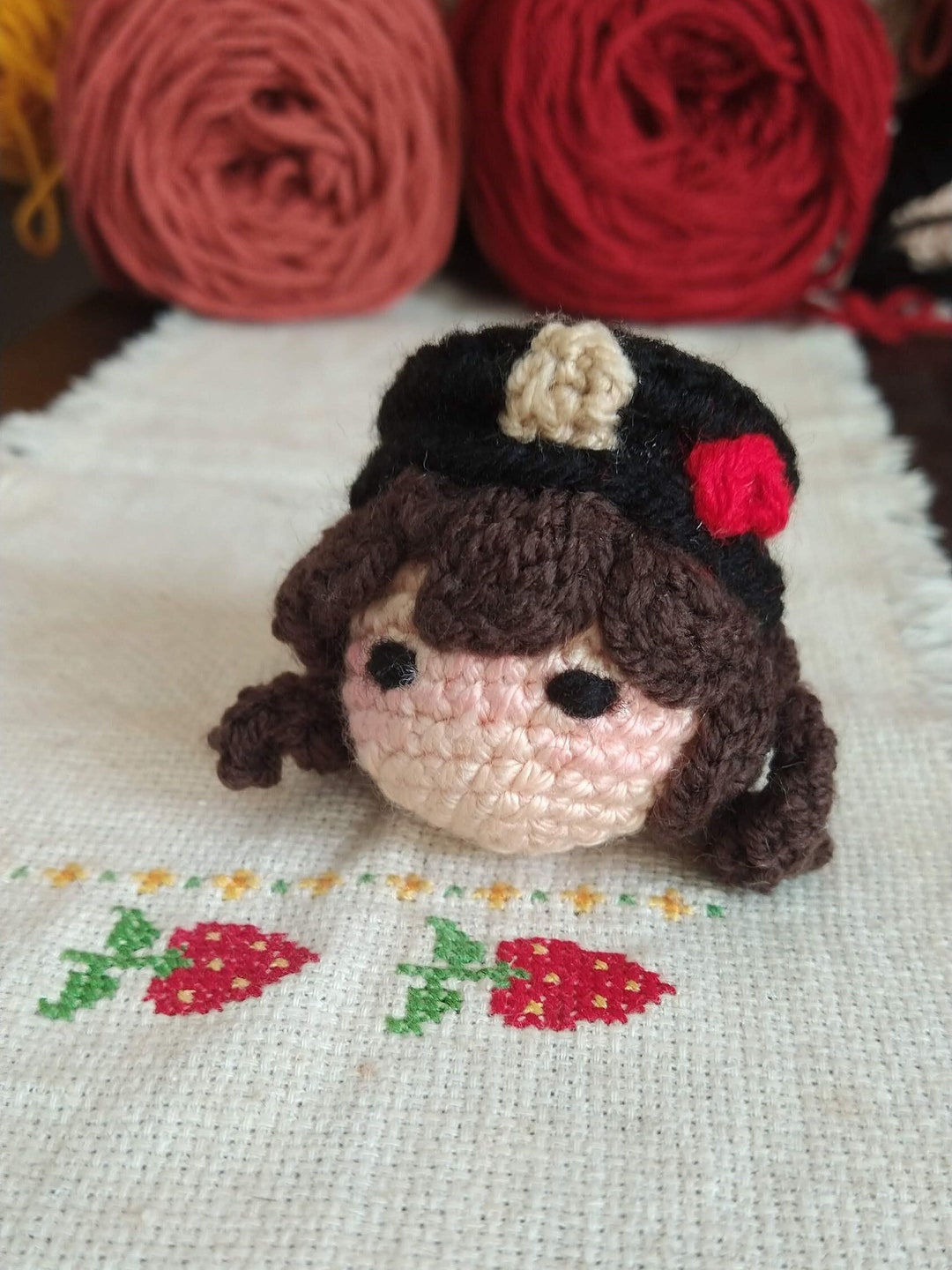 Hu Tao Keychain, Hu Tao Charm, Cute Crochet Keychain, Genshin Amigurumi ...