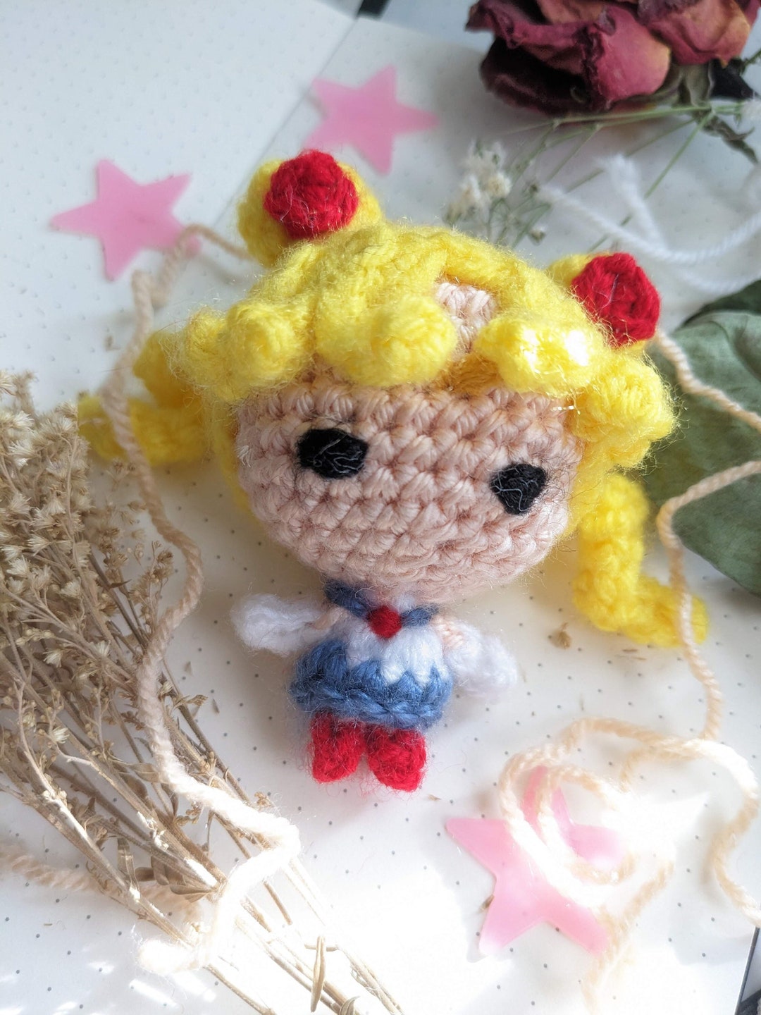 Sailor Moon Keychain, Sailor Moon Charm, Crochet Keychain, Tsukino Usagi Amigurumi, Kawaii ...