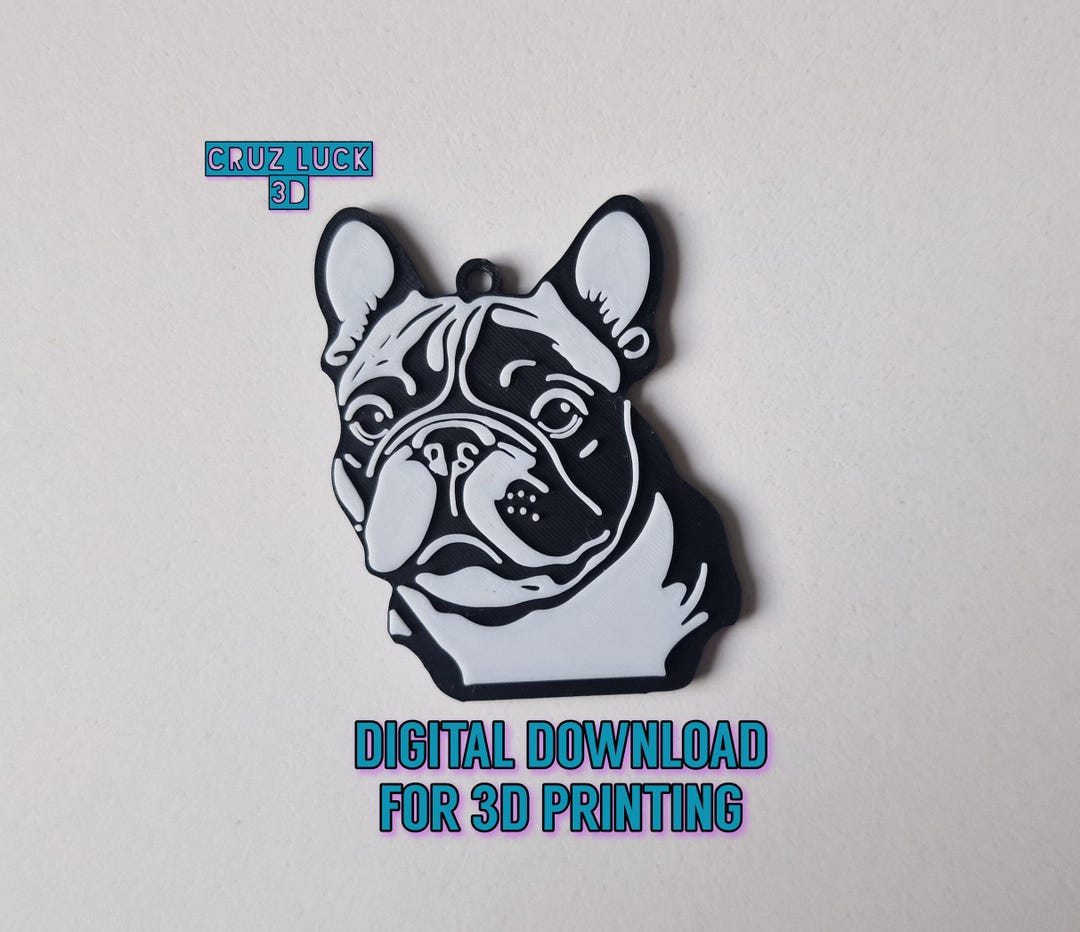 French Bulldog Digital File for 3D Printing Keychain, STL File 3mf - Etsy