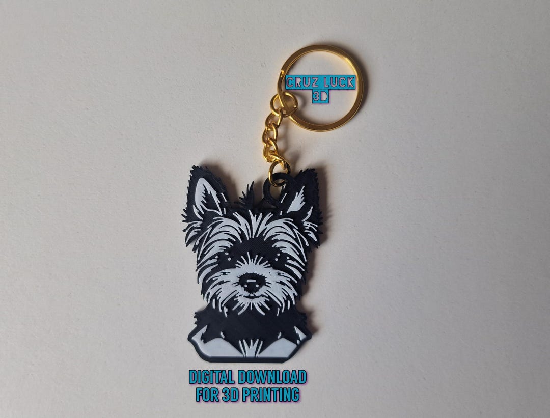 Yorkshire Terrier Digital File for 3D Printing Keychain, STL File 3mf ...