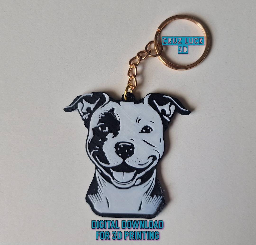 Pitbull Digital File for 3D Printing Keychain, STL File 3mf - Etsy