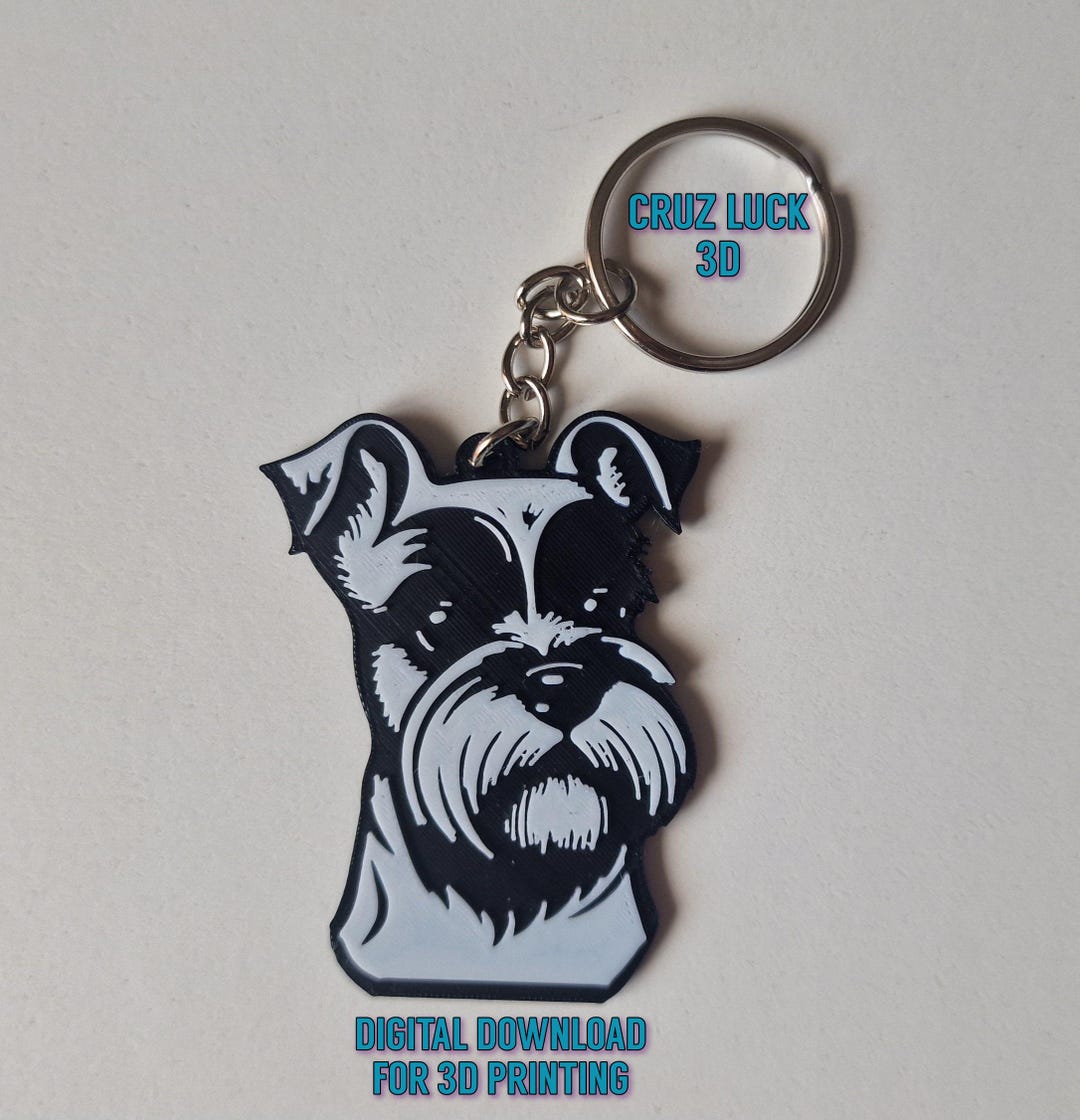 Miniature Schnauzer Digital File for 3D Printing Keychain, STL File 3mf ...