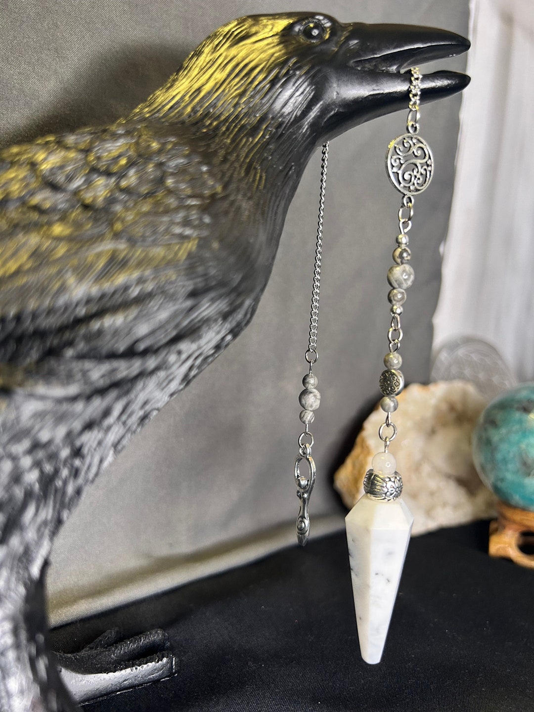 Beautiful Dendrite Opal Pendulum - Etsy