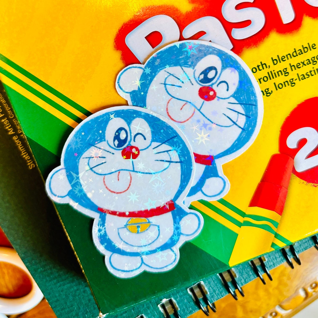 Doraemon Glitter Vinyl Sticker - Etsy