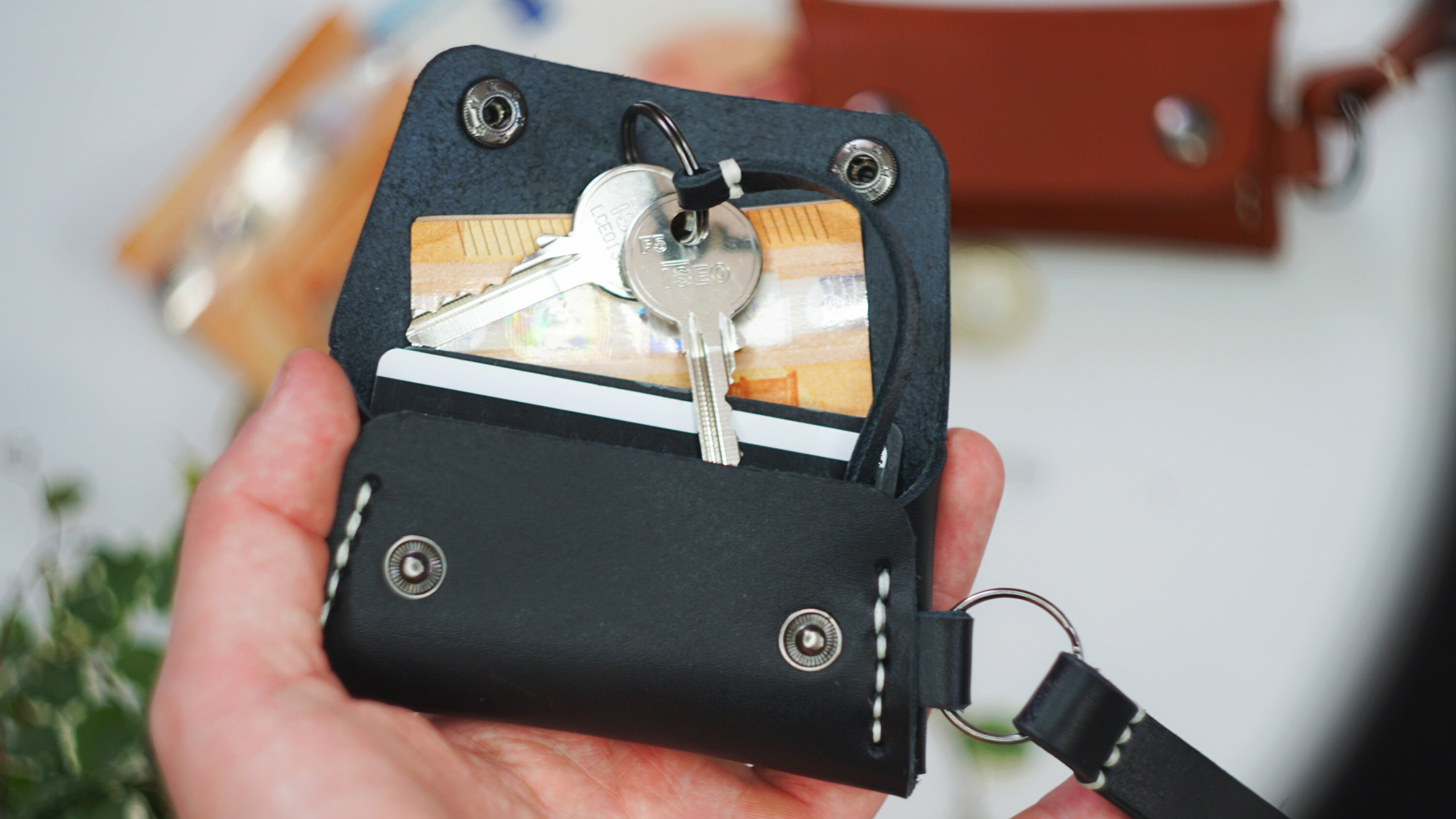 Handcrafted Leather Keychain Wallet Keys Purse Key Ring - Etsy