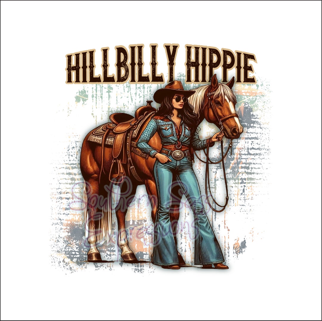 Hillbilly Hippie, Cowgirl Design, Digital Download, Sublimation, PNG ...