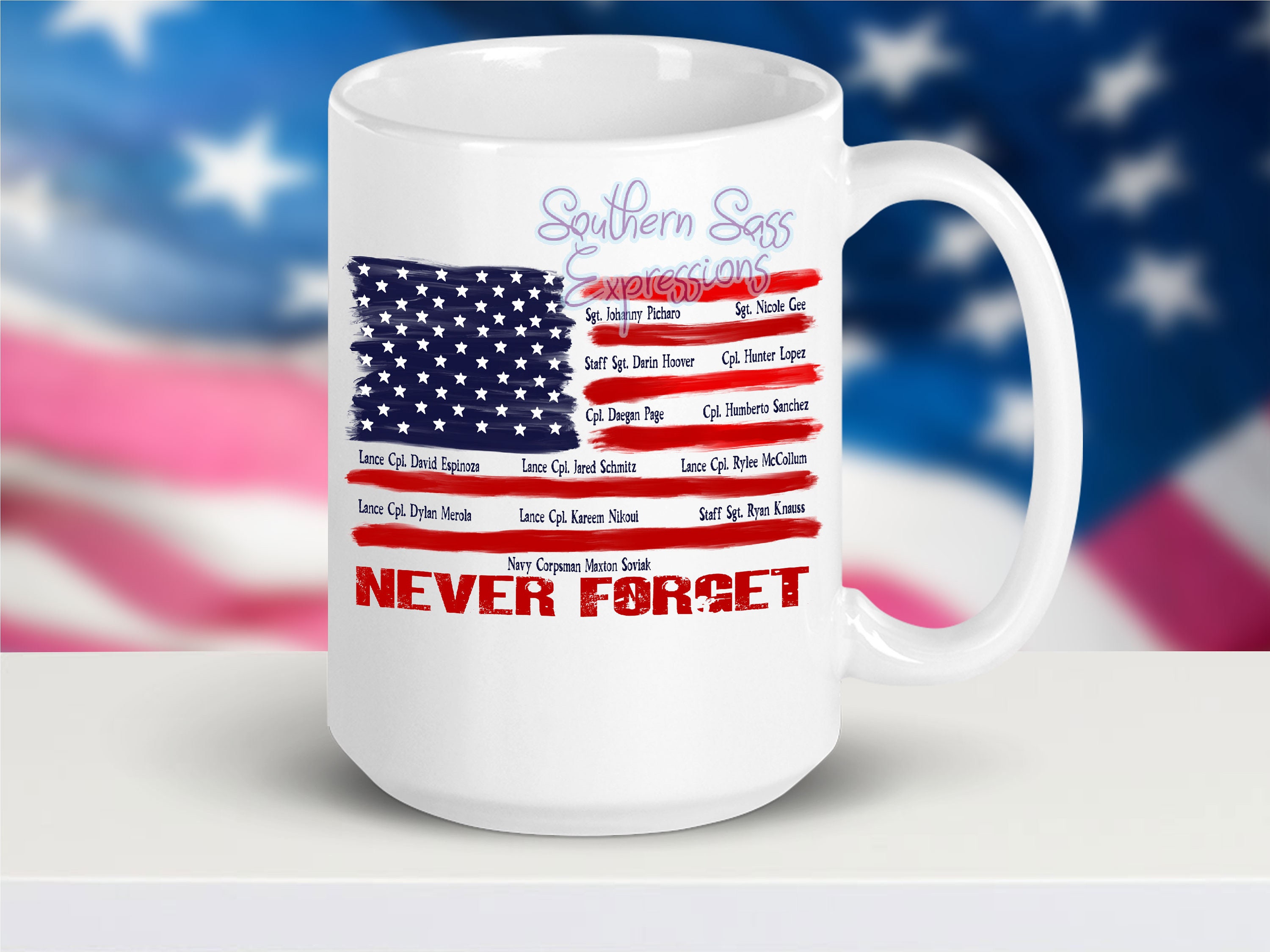 Never Forget, 13, Fallen Soldiers, Red, Blue, Distressed, Flag ...