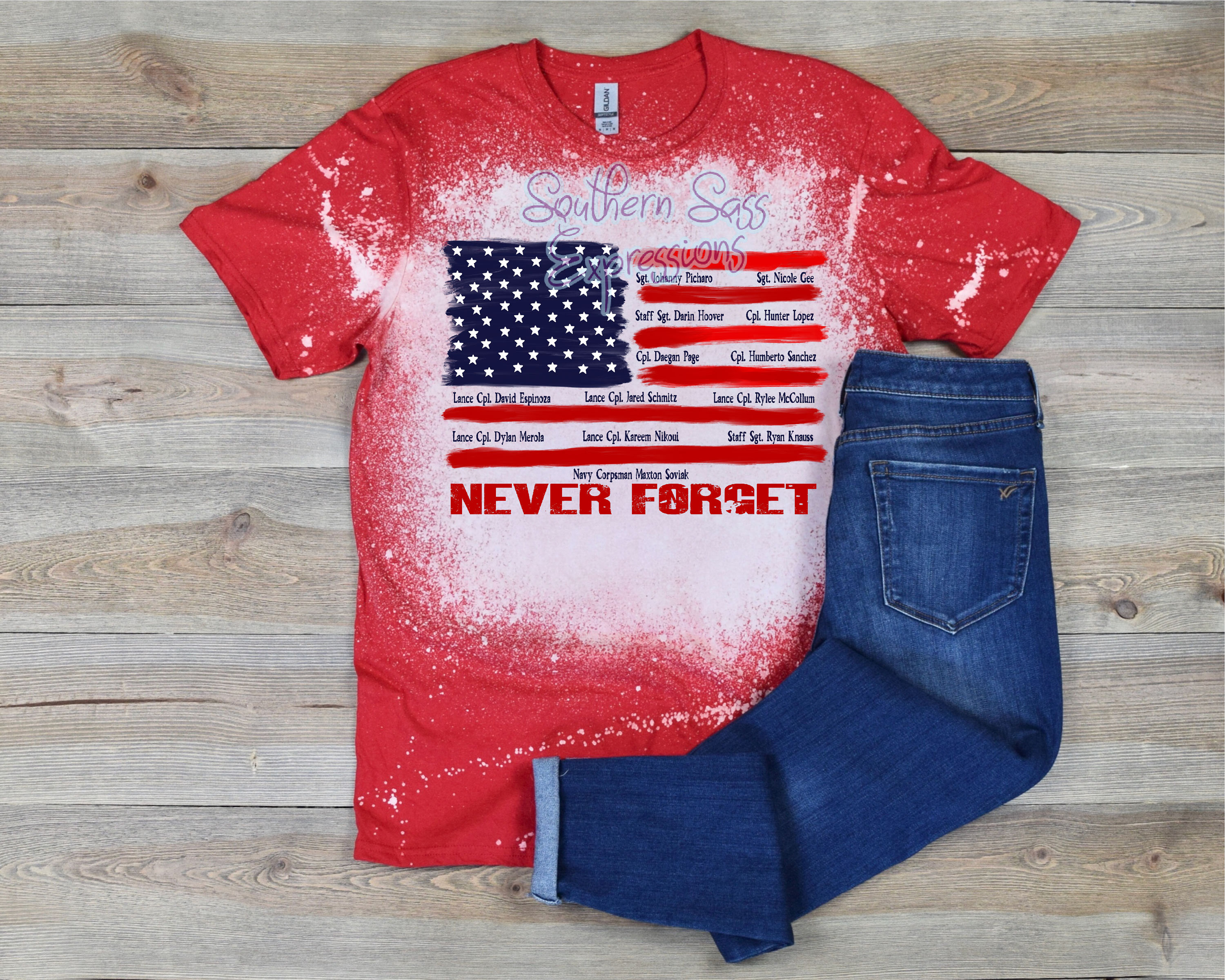 Never Forget, 13, Fallen Soldiers, Red, Blue, Distressed, Flag ...
