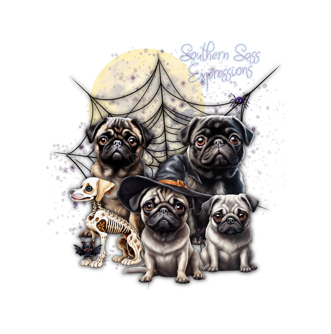 Pug Halloween Design: Dogs in Costume PNG (digital Download) - Etsy