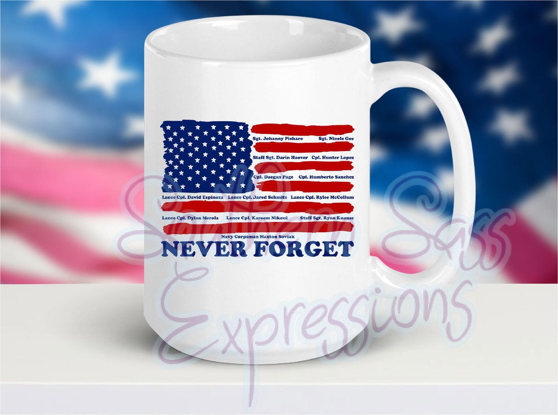 Never Forget 13 Soldiers Names Distressed Flag Digital Download PNG ...