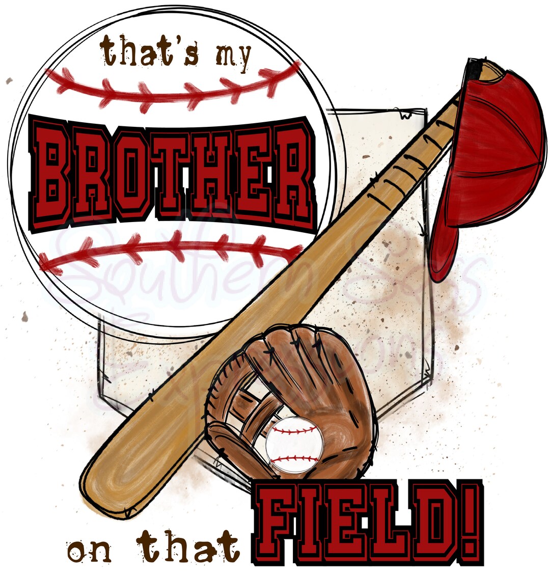 That's My Brother Baseball PNG: Red Team Spirit Design (digital ...