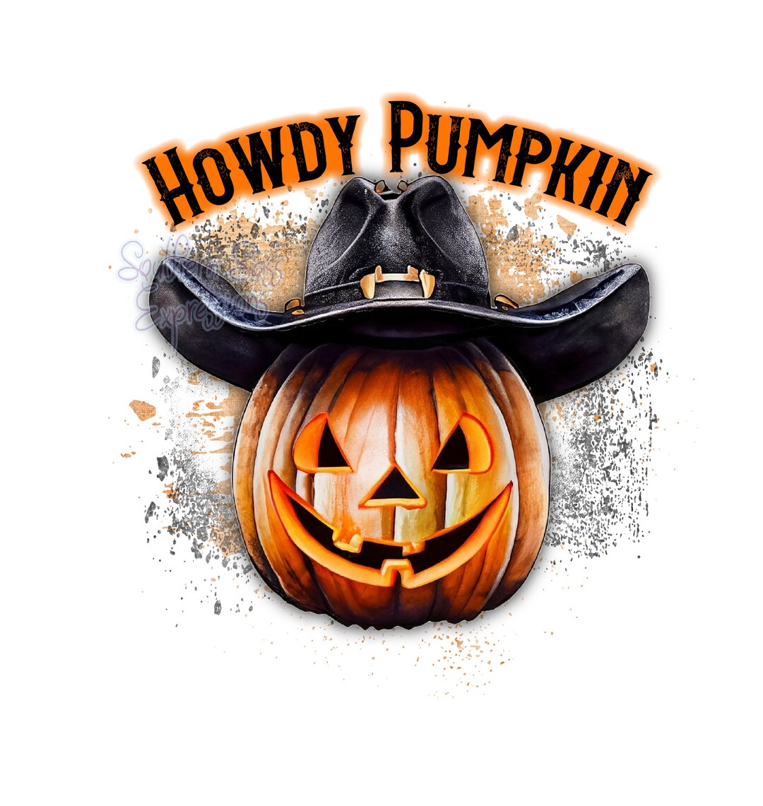 Howdy Pumpkin - Cowboy Jack O Lantern Halloween Design (PNG, JPEG ...