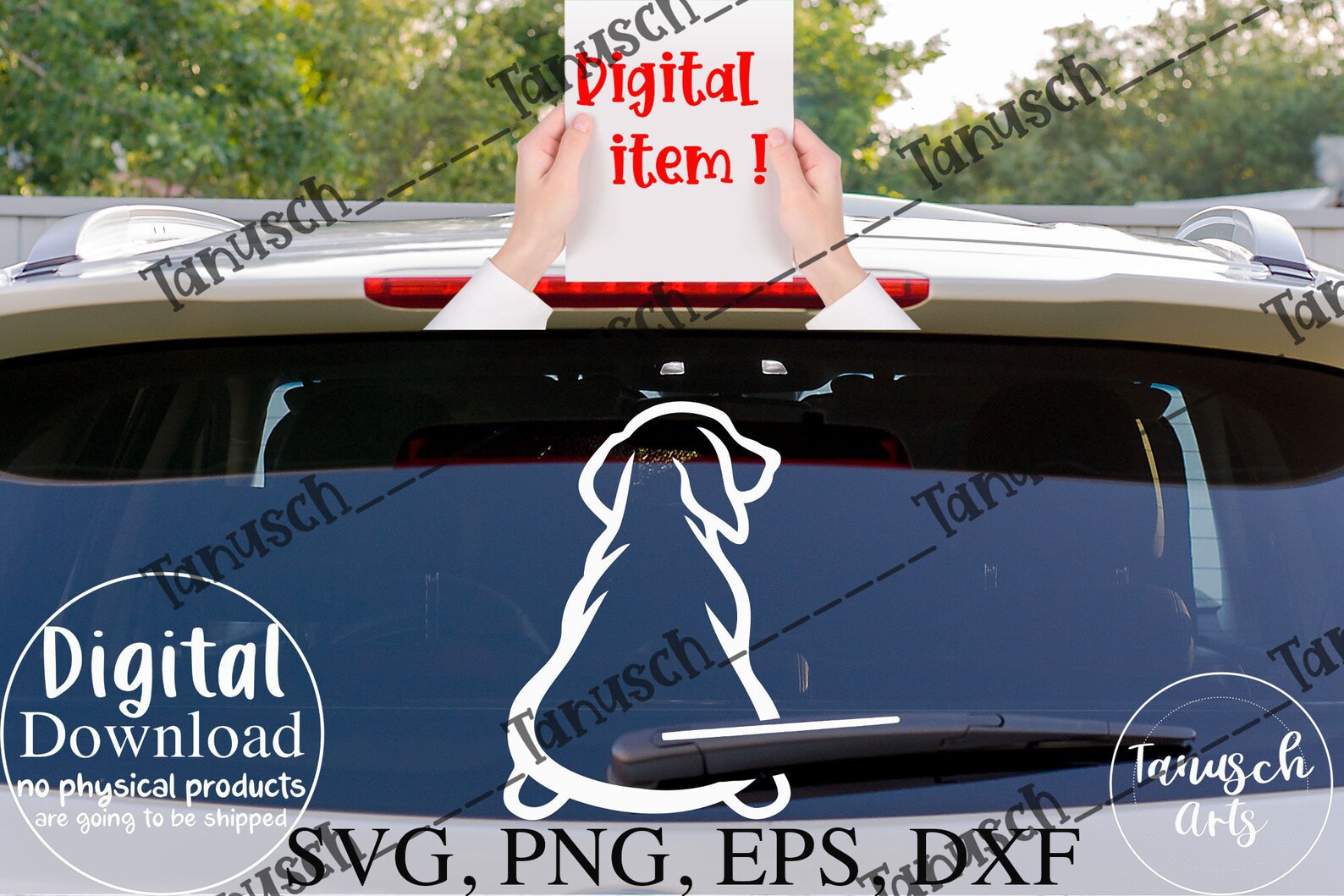 Dog Wagging Tail Rear Wiper SVG Sticker Cut File Car Window Decal ...