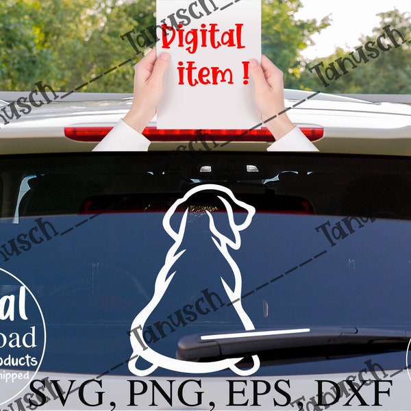 Car Rear Window Decal of Dog Wagging Tail - Etsy
