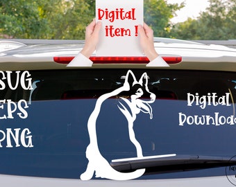 Wagging Dog Tail Car Decal - Etsy